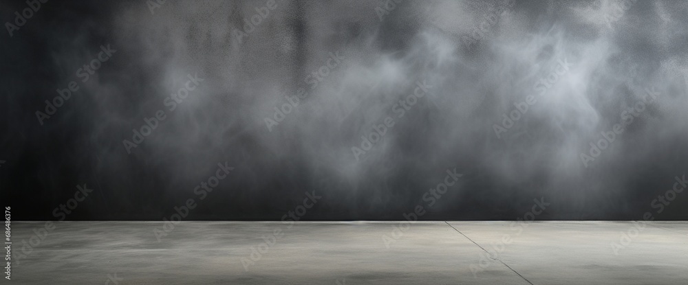 Texture dark concentrate floor with mist or fog. Black, dark and gray ...