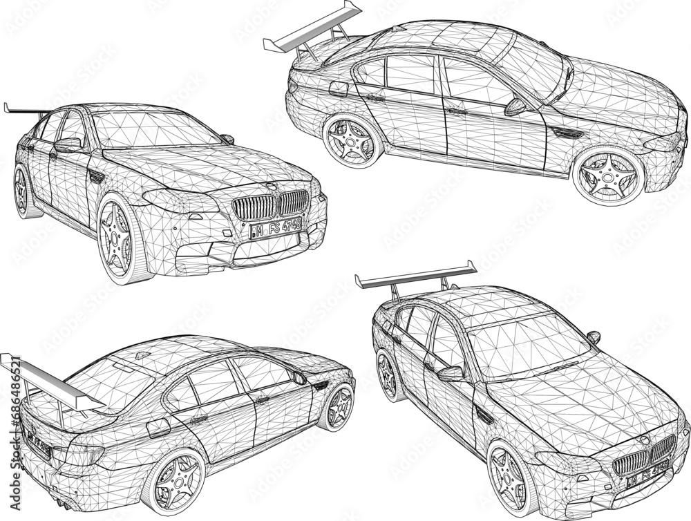 vector sketch illustration of supercar racing car design Stock Vector ...
