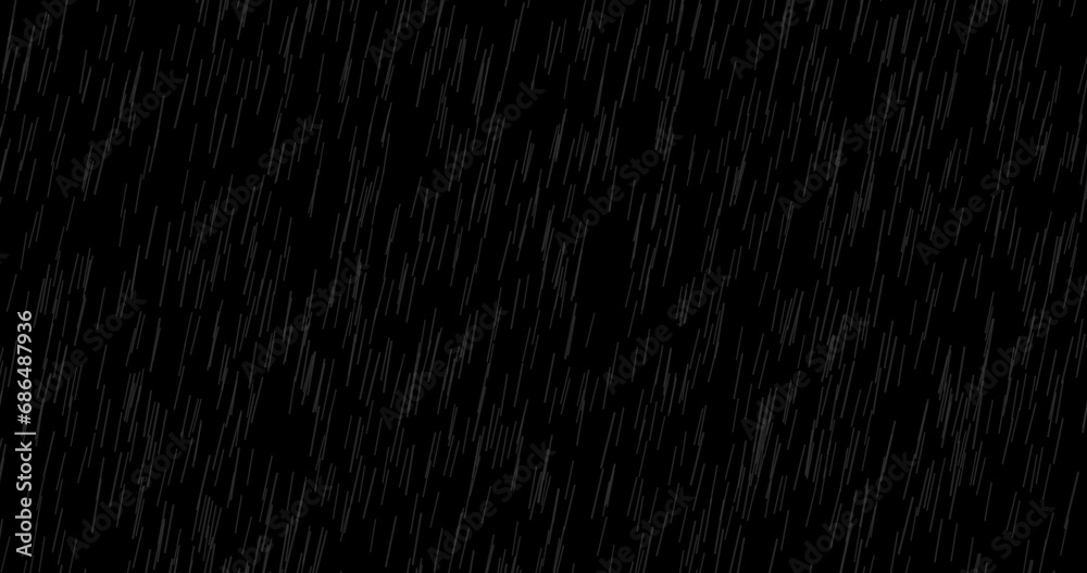 Cinematic Realistic rainfall animation overlay background. Heavy rain ...