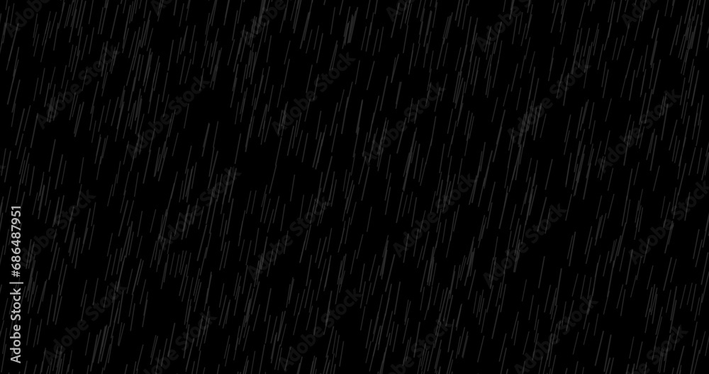 Cinematic Realistic rainfall animation overlay background. Heavy rain ...