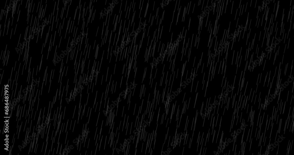 Cinematic Realistic rainfall animation overlay background. Heavy rain ...