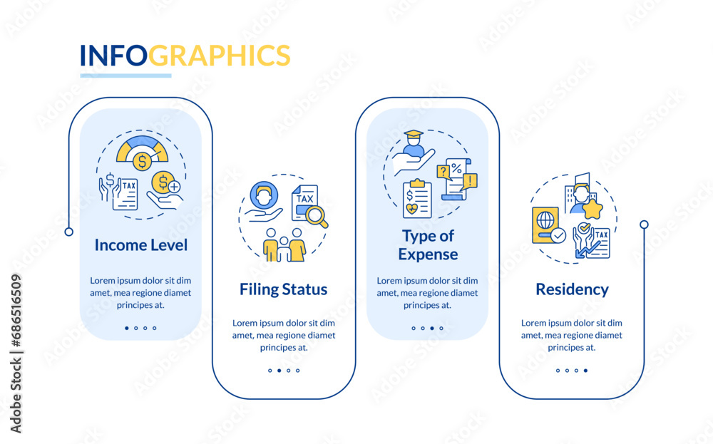Vecteur Stock Criteria for taxpayers blue infographic template app ...