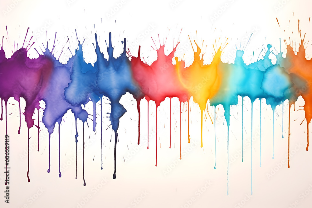 Colorful paint splashing isolated on white background, Rainbow splash ...