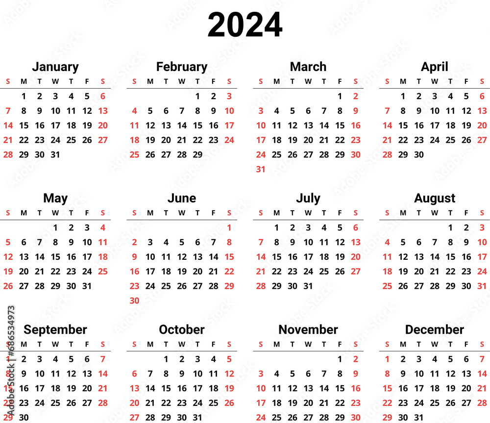 2024 year png calendar. Printable transparent illustration. 12 months ... 2024 year png calendar. Printable transparent illustration. 12 months ...