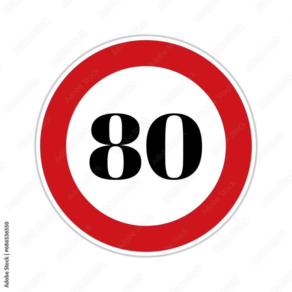 80 speed sign board, road side sign board for control speed. Road ...