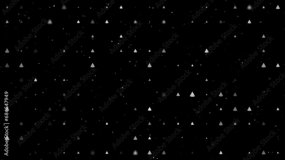 Template animation of evenly spaced slice of pizzas of different sizes ...