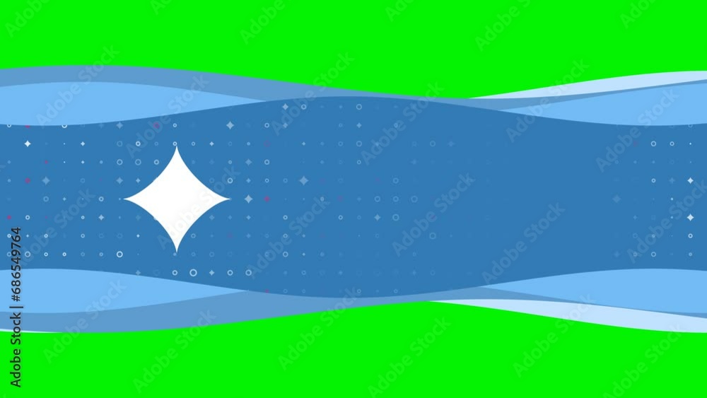 Vidéo Stock Animation of blue banner waves movement with white star ...