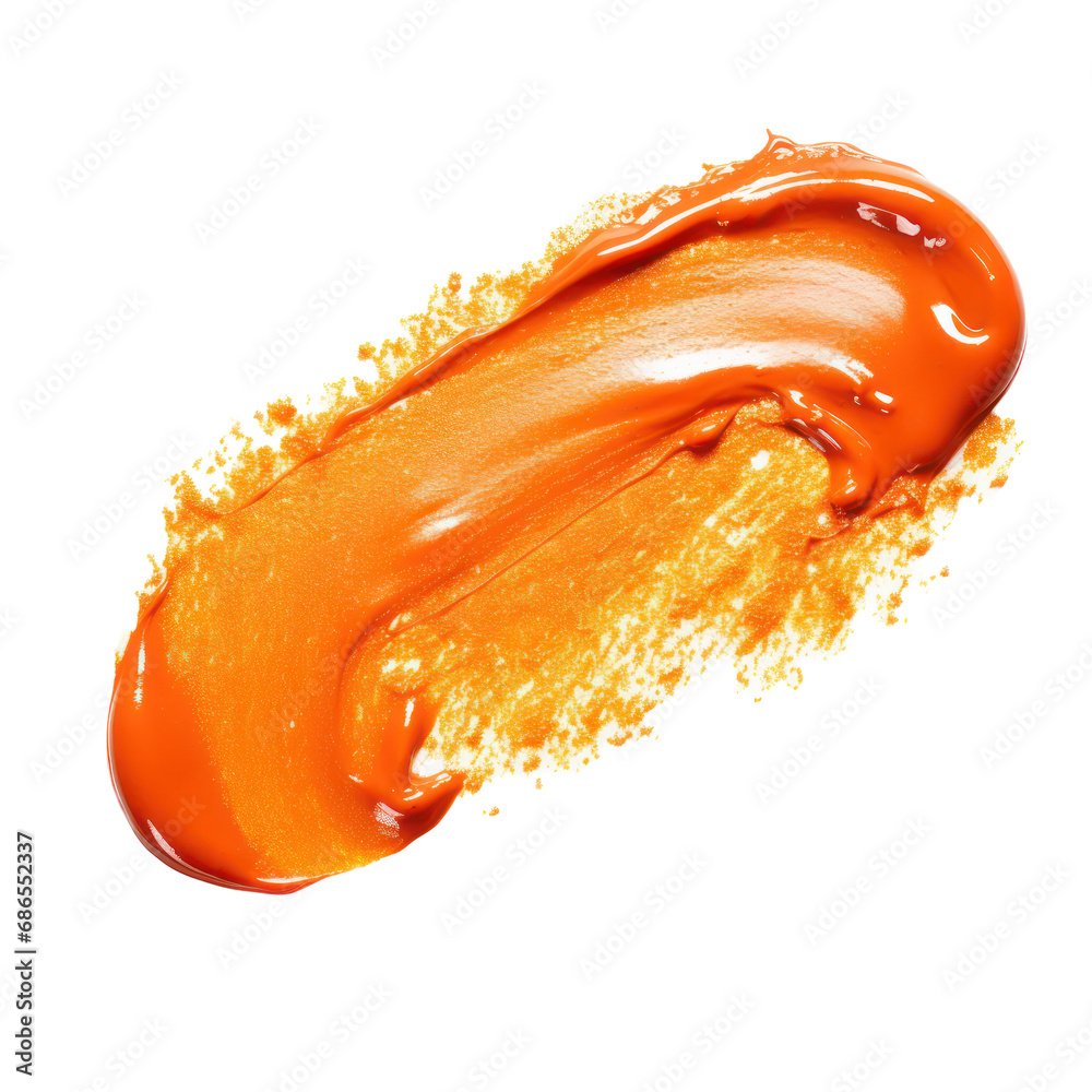 orange cream smudge smear isolated on transparent background ...