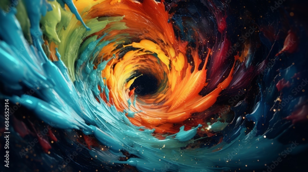 a presentation background of different paint splashes collision: a ...