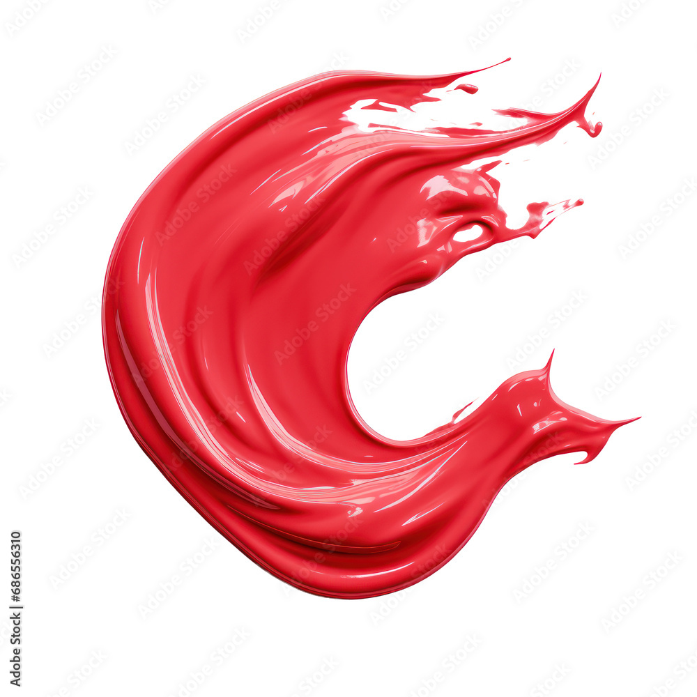 Red cream smudge smear isolated on transparent background,transparency ...