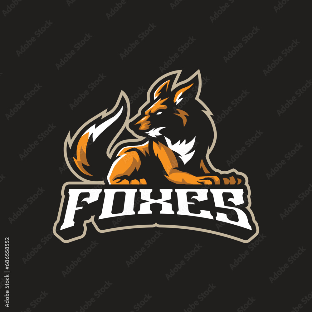 Fox mascot logo design vector with modern illustration concept style ...