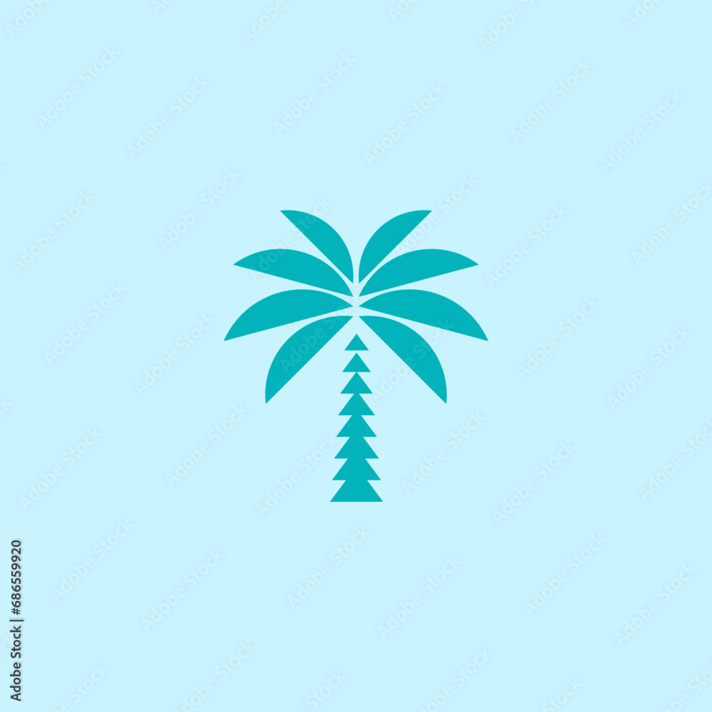 Palm trees logo design. Vector illustration of letter elegant dates ...