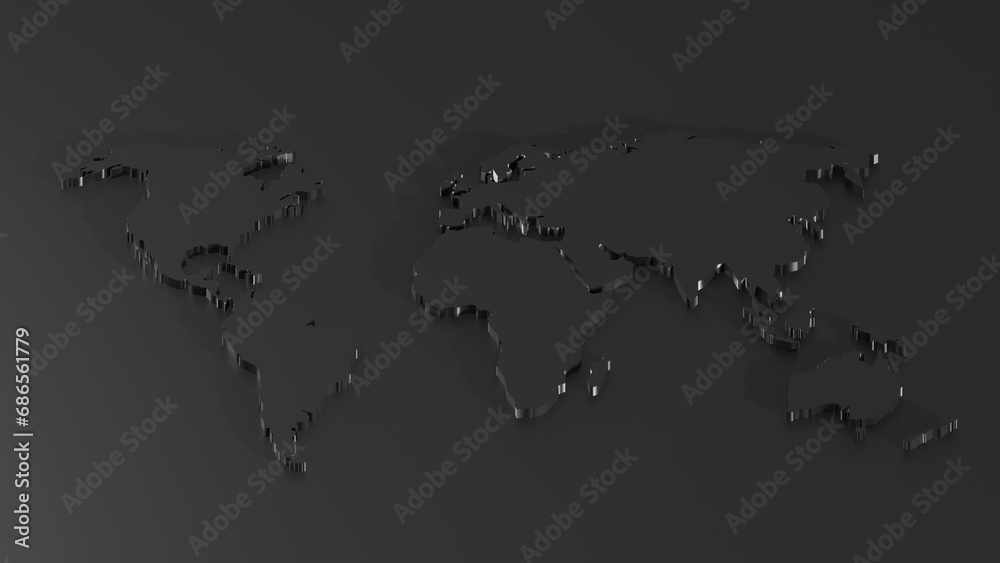 Abstract world map. World map 3d rendering. World map background. Stock ...