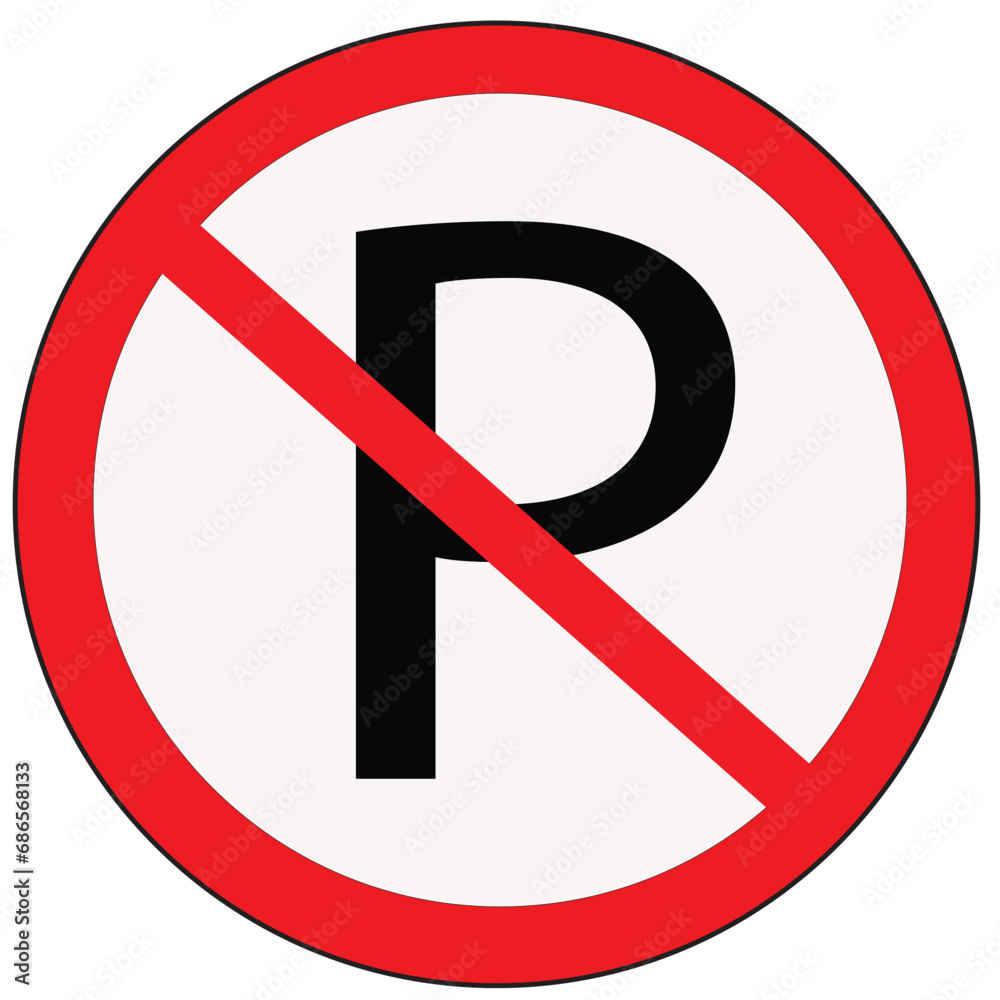 no parking sign symbol vector illustration Stock Vector | Adobe Stock