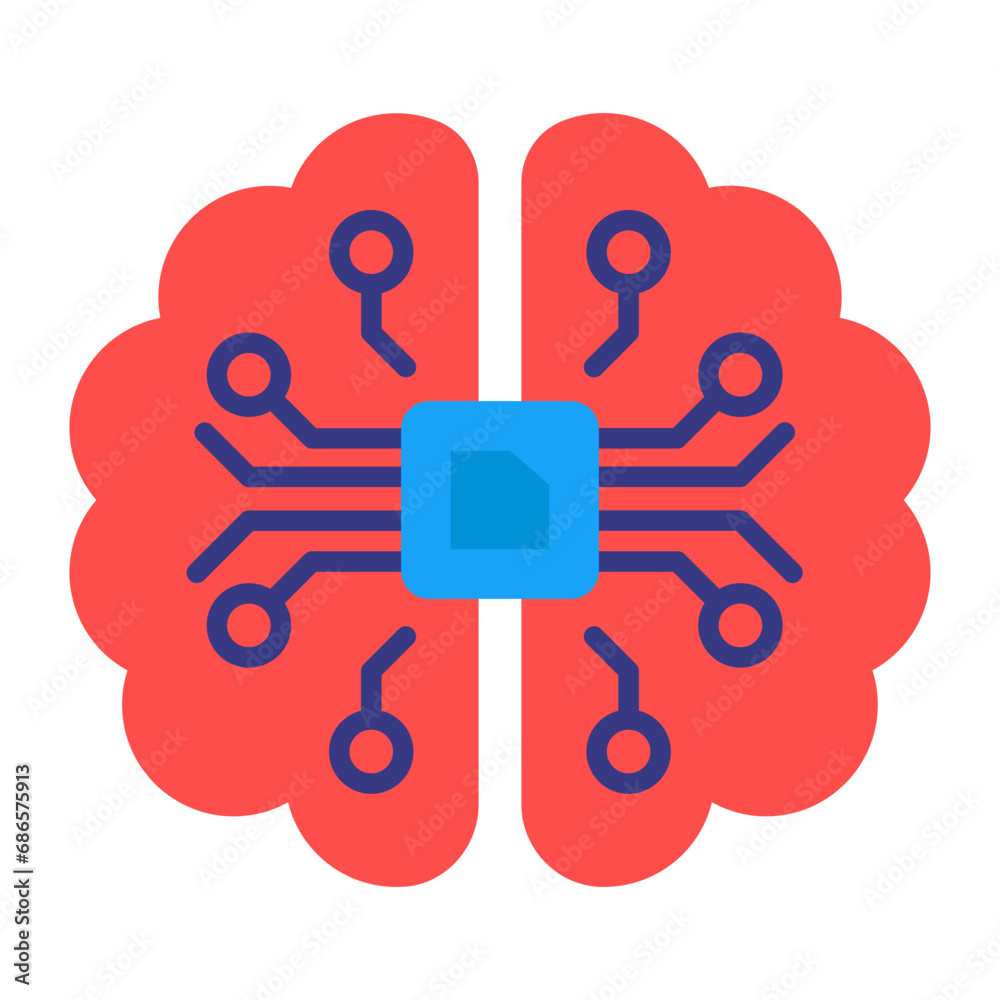 brain-machine interface technology vector icon design, predictive ...