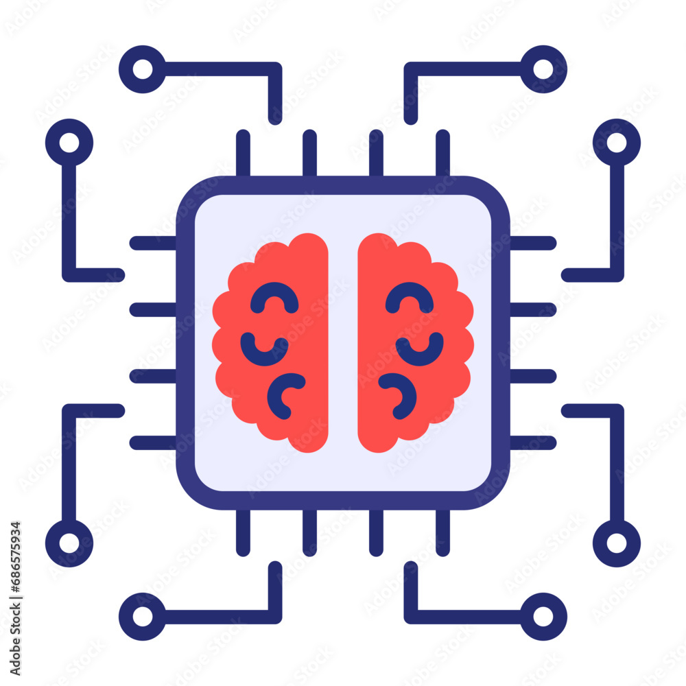 organoid intelligence vector icon design, predictive modeling or ...