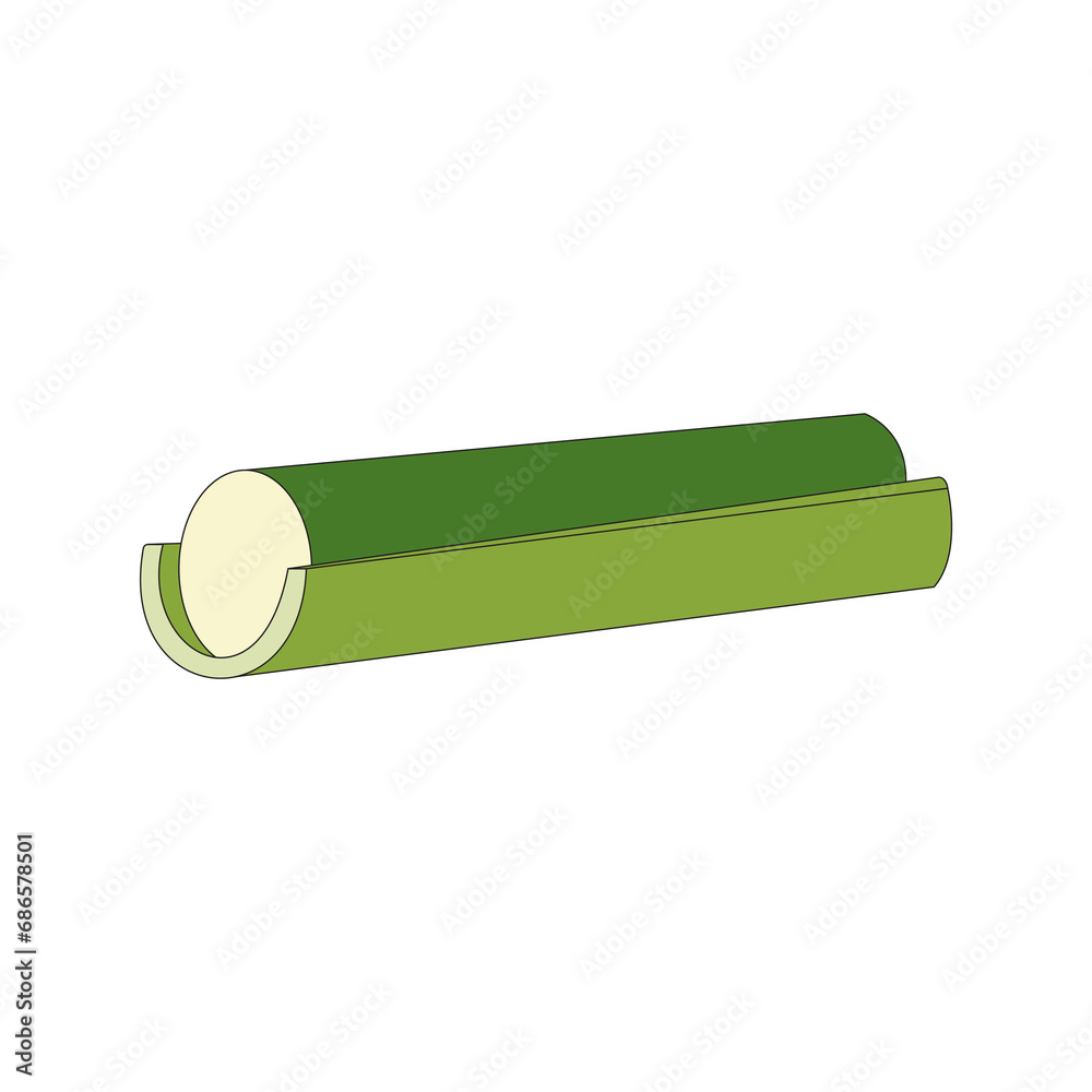Lemang vector illustration. Glutinous Rice Wrapped in Bamboo Sticks ...