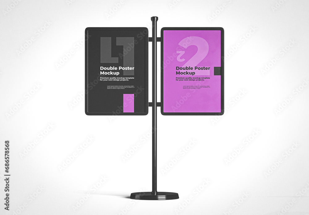 Double Poster Stand Mockup Stock Template | Adobe Stock