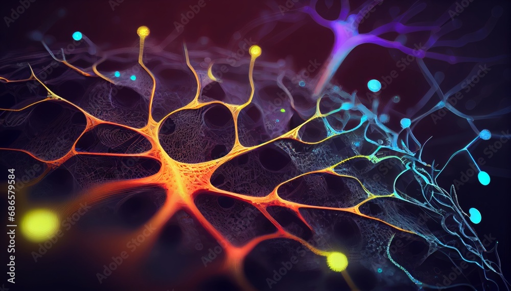 Neural connections forming in the brain, concept of psychology ...