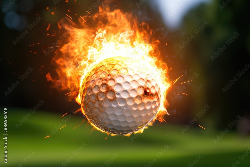Flying Golf Ball on Fire: Teeing Up Laughs with Speed and Humor Stock ...