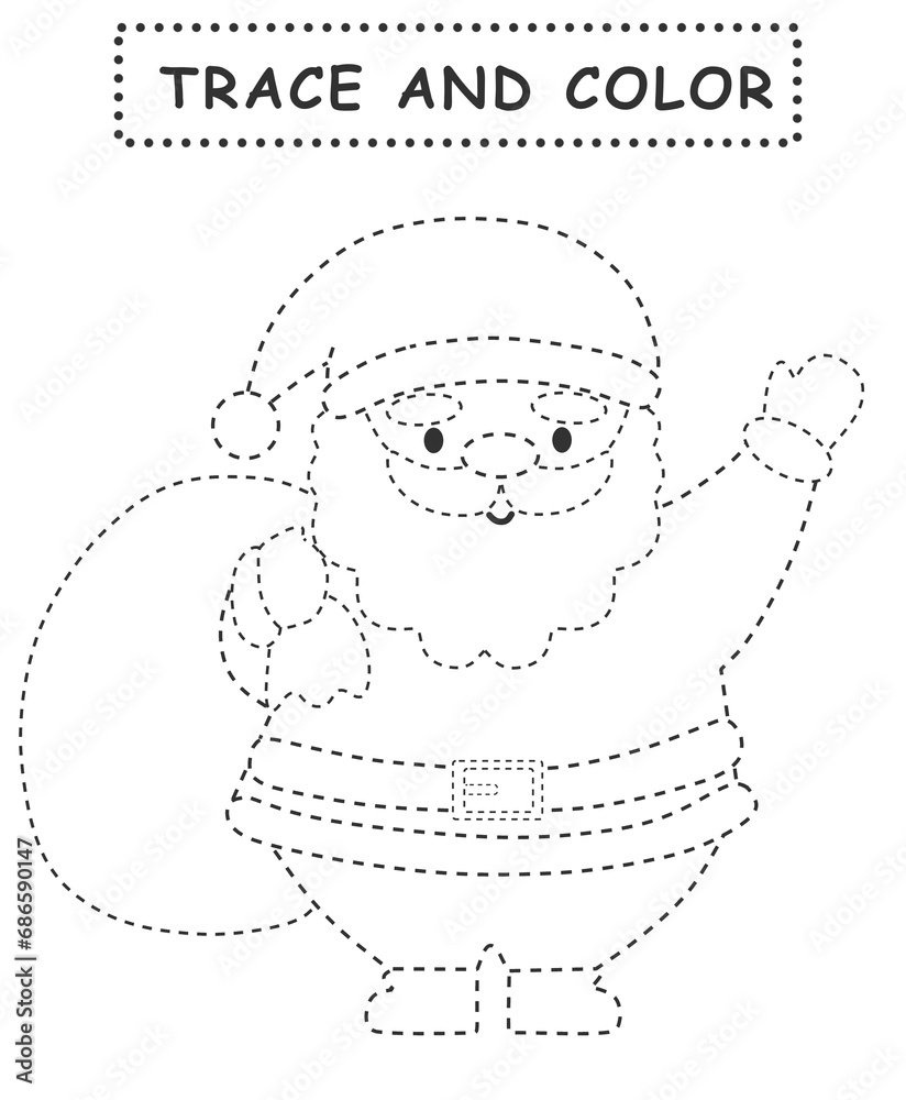 Trace and color for children. Handwriting practice. Coloring page for ...