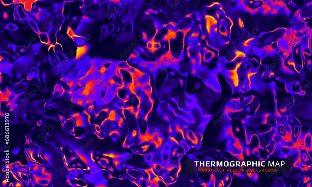 Heat map. Abstract infrared thermographic background. Vector ...
