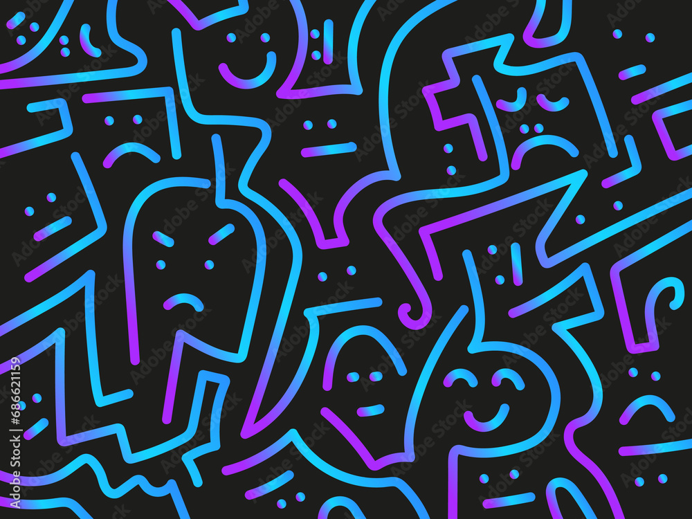 Title Lots of emotions b Color abstract illustration consisting of ...