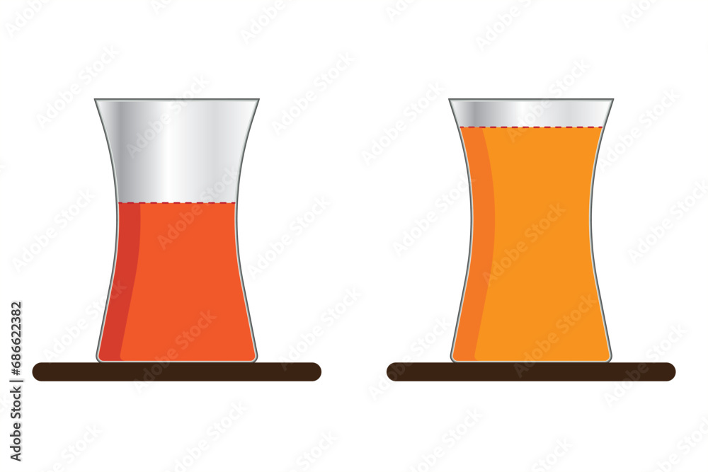 Turkish tea glass. Turkish tea glass empty and full. Turkey's ...