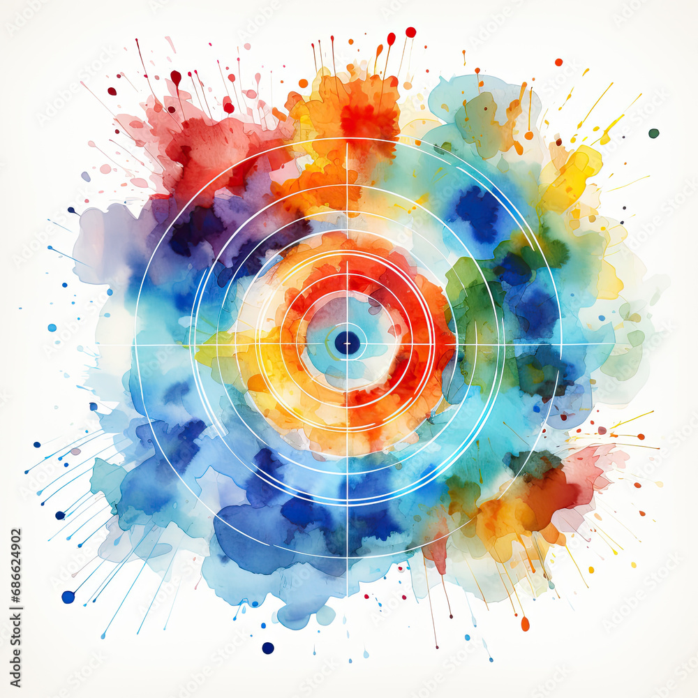 watercolor target goal clipart, Generative Ai Stock Illustration ...