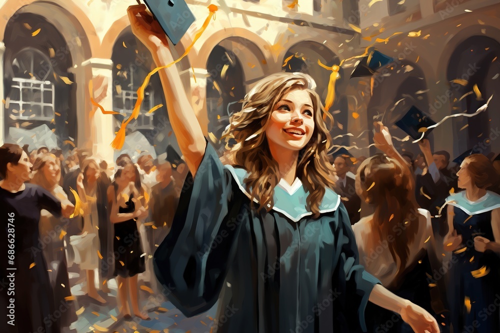 Graduation. Congratulations on the day of graduation at the university ...