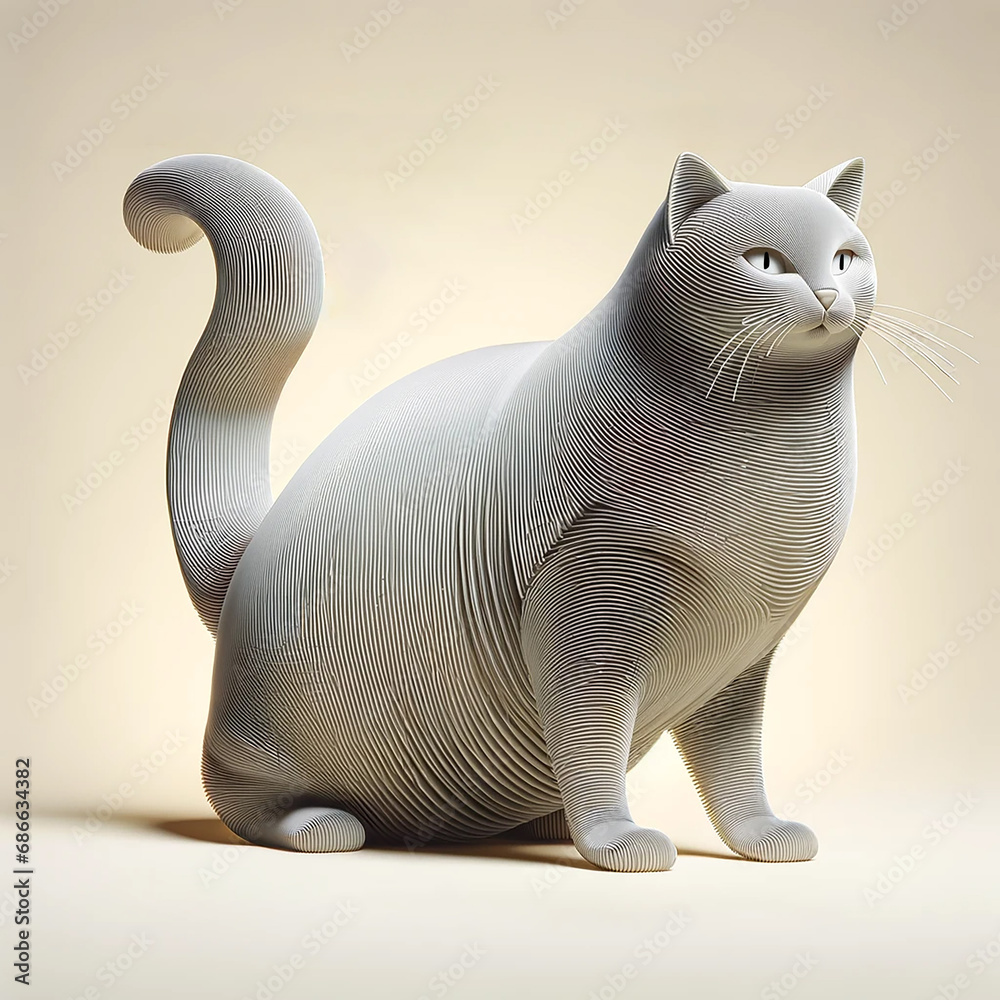 Information modeled cat. Scientific cat design. Polygonal art style ...