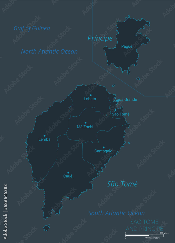 Sao tome and principe map. High detailed map of Sao tome and principe ...