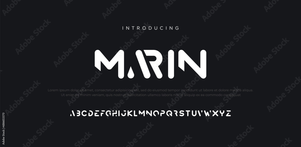 Vetor de Marin Abstract sport modern alphabet fonts. Typography ...