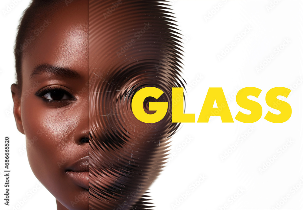 Realistic Refraction Glass Photo Effect Mockup With Generative AI ...