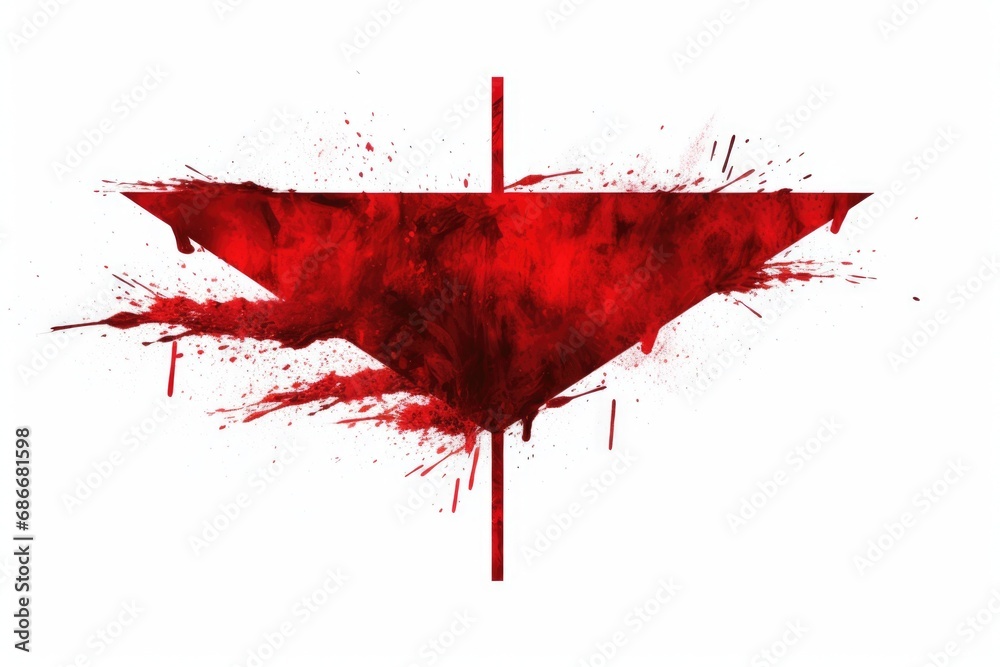 Foto de A red triangle with blood splatters, creating a gruesome and ...