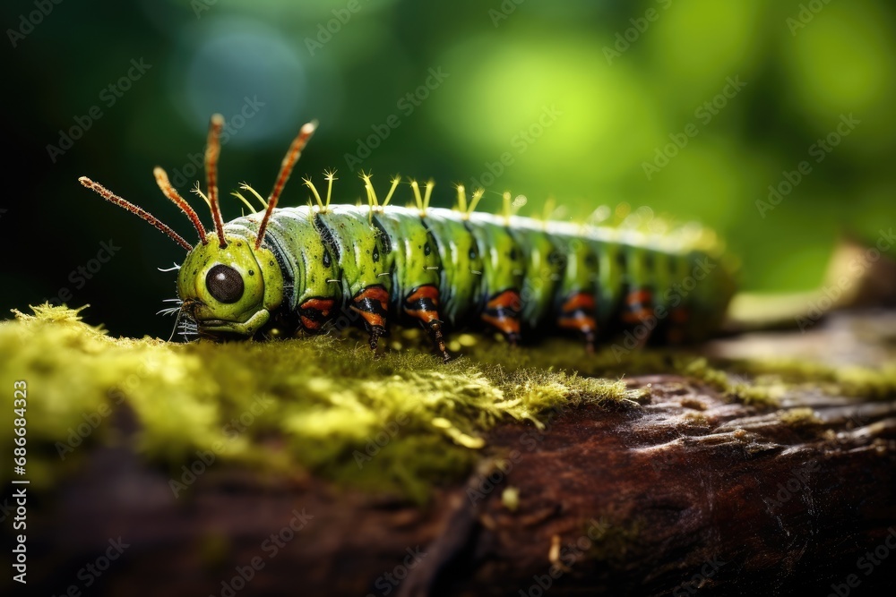 caterpillar with nature high resolution HD large format not blurry (AI ...