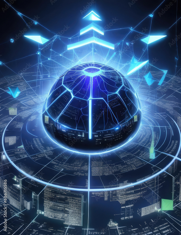 Data analysis of AI artificial intelligence process with technology ...