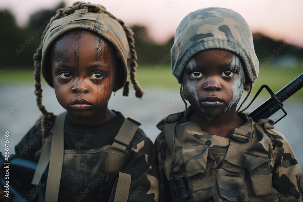 Enfants soldats en Afrique : La guerre brise l'enfance Stock Photo | Adobe Stock