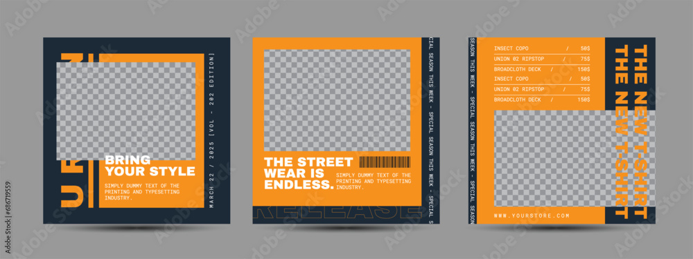 Modern urban futuristic streetwear fashion design for social media post ...