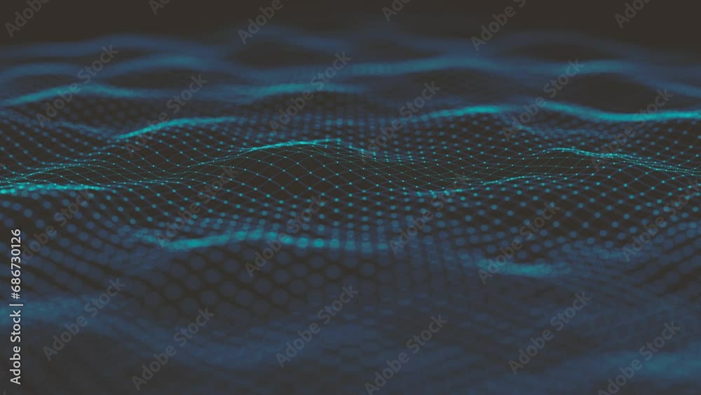 Abstract Minimal Mesh Waving Background/ 4k animation of an abstract ...