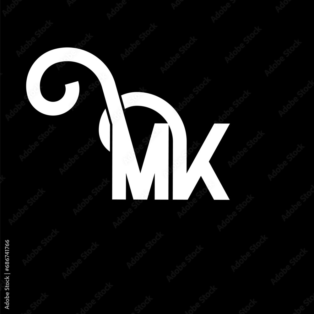 MK Letter Logo Design. Initial letters MK logo icon. Abstract letter MK ...