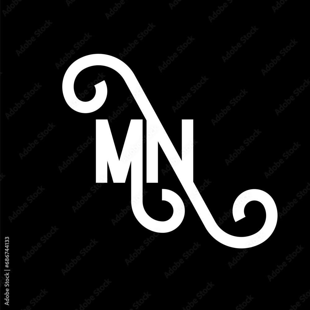 MN Letter Logo Design. Initial letters MN logo icon. Abstract letter MN ...