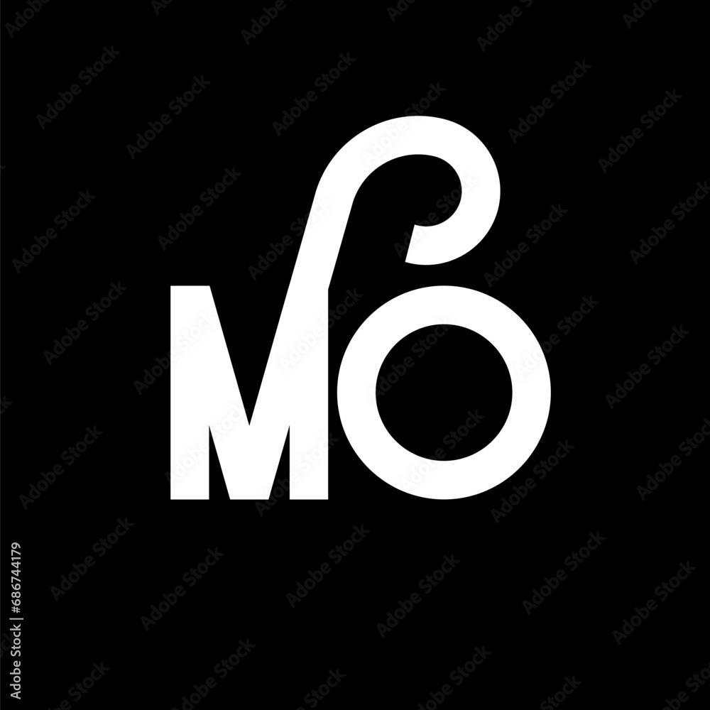 MO Letter Logo Design. Initial letters MO logo icon. Abstract letter MO ...