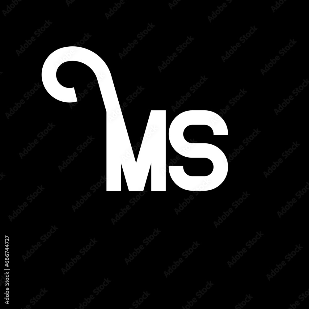 MS Letter Logo Design. Initial letters MS logo icon. Abstract letter MS ...