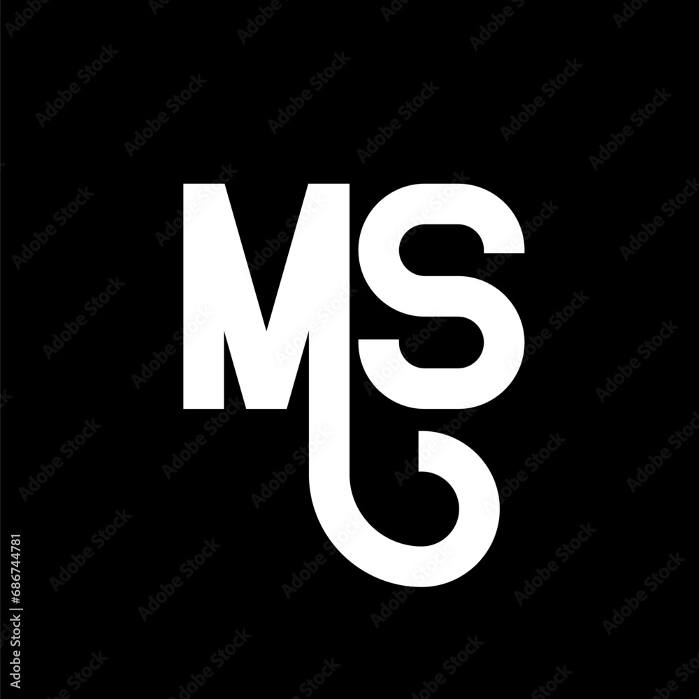 MS Letter Logo Design. Initial letters MS logo icon. Abstract letter MS ...