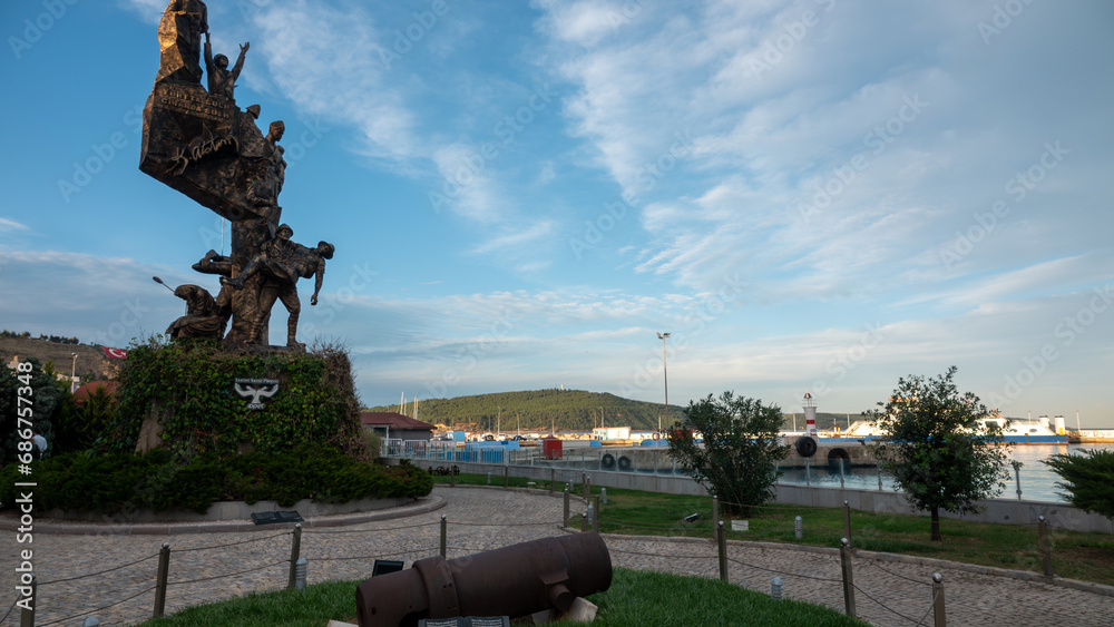 Eceabat, Canakkale, Turkey, Nov. 12, 2023;Monument to the soldiers of ...