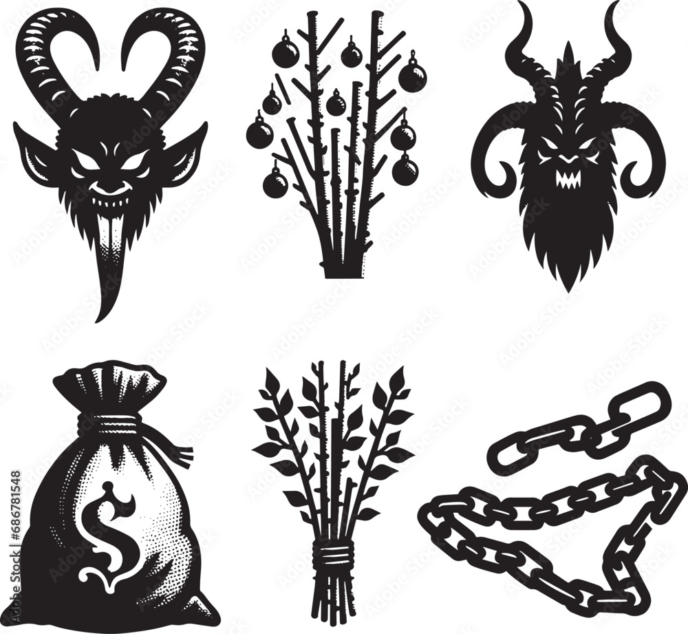 Krampus Symbols Stock Vector | Adobe Stock