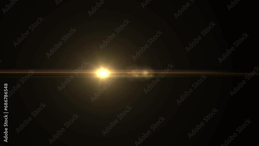 4k animation yellow Volumetric light, light with fog. glare, sun. Stock ...