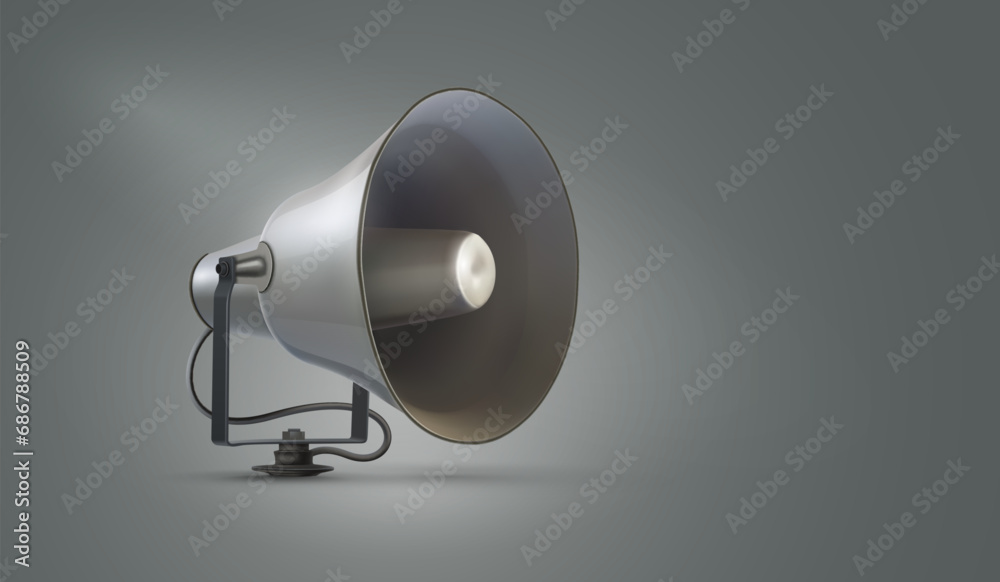 vector illustration, emergency, alarm, loud, speaker, megaphone ...