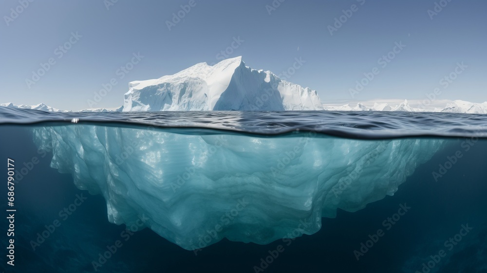 Big Iceberg significant part submerged underwater as unseen efforts for ...